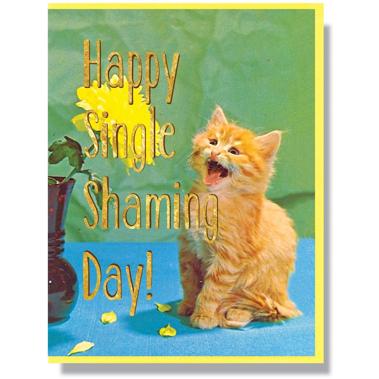 Smitten Kitten Card Happy Single Shaming Day | My Site