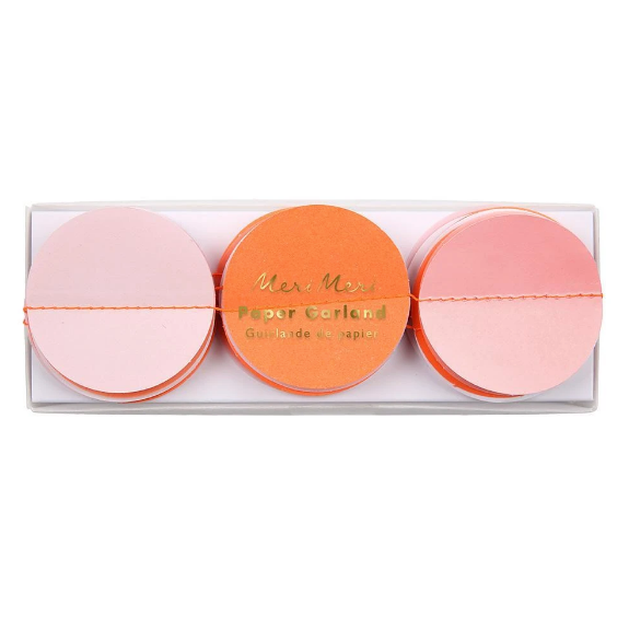 Meri Meri Paper Garland Bright Orange and White Circles | My Site